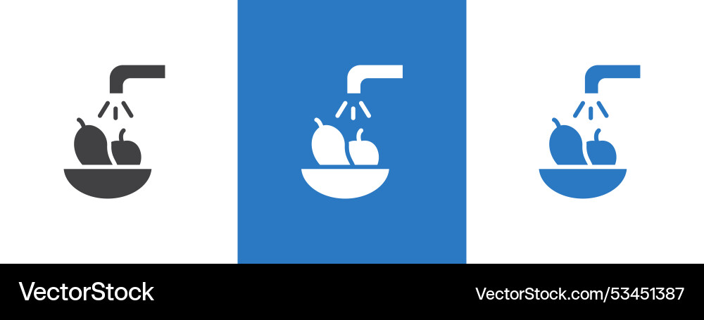 Fruits washing icon thin line Royalty Free Vector Image