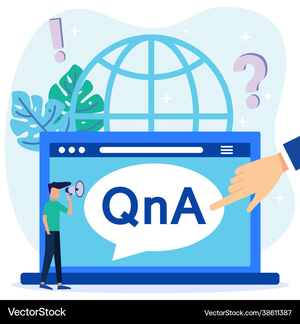 Graphic cartoon character qna Royalty Free Vector Image