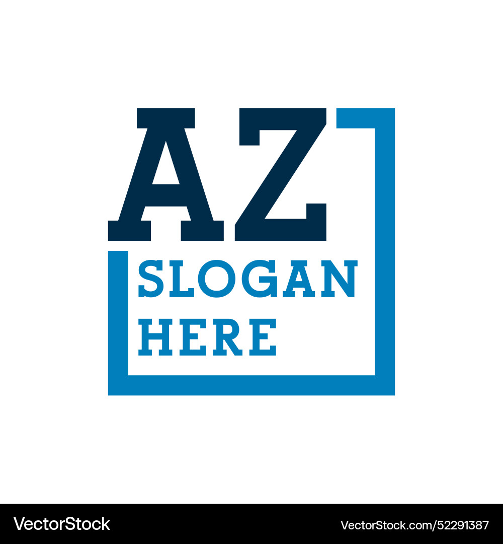 Minimal initials logo letters a and z az initial Vector Image