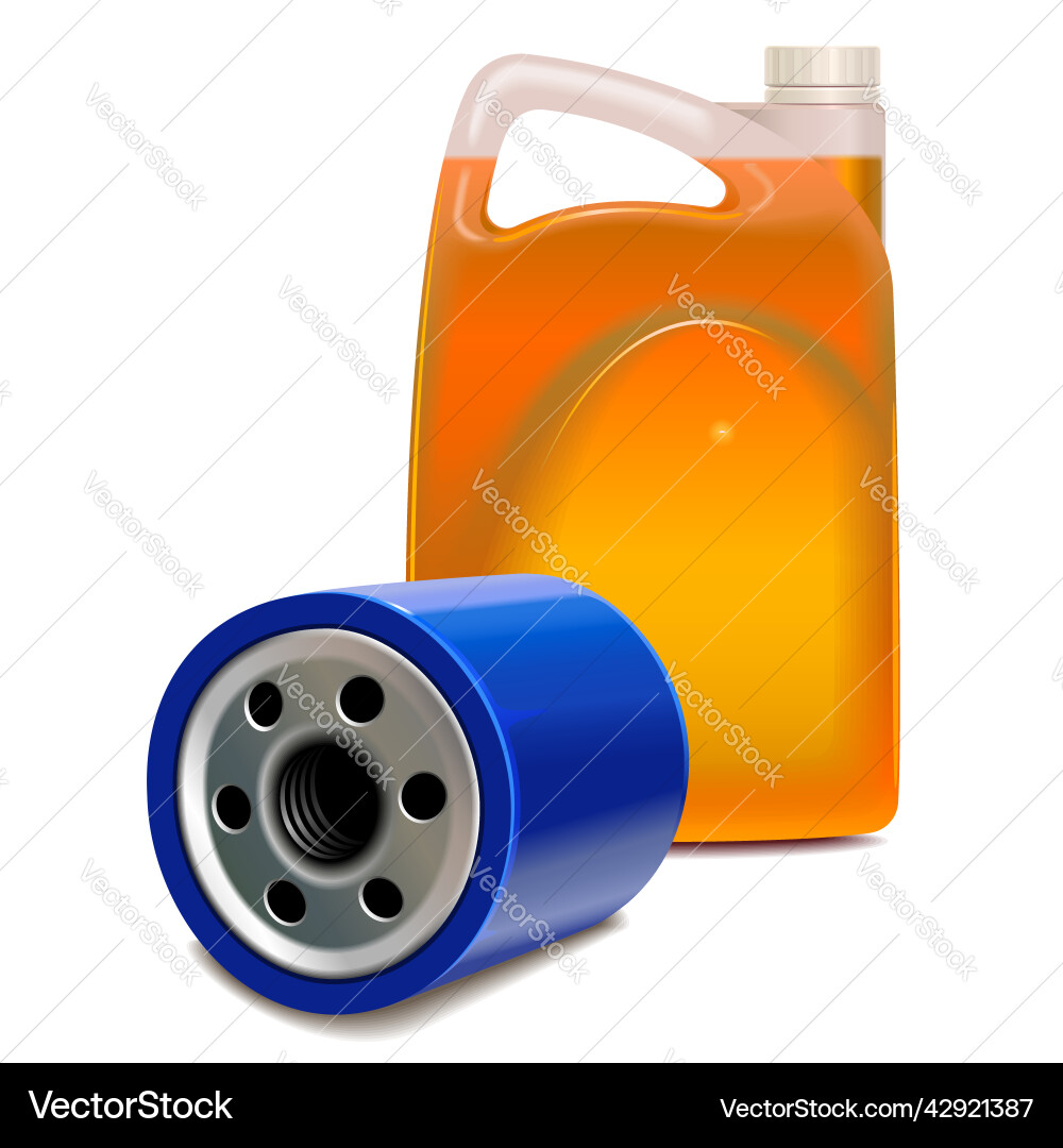 Motor oil with filter Royalty Free Vector Image