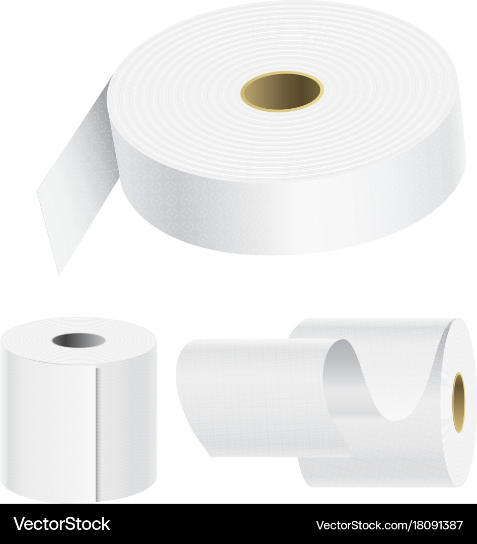 Paper Roll Mockup Set Royalty Free Vector Image