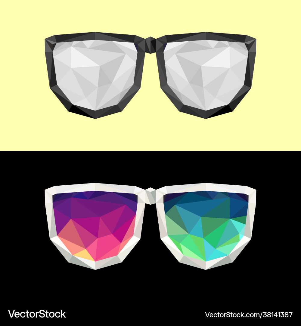 Polygon glasses Royalty Free Vector Image - VectorStock