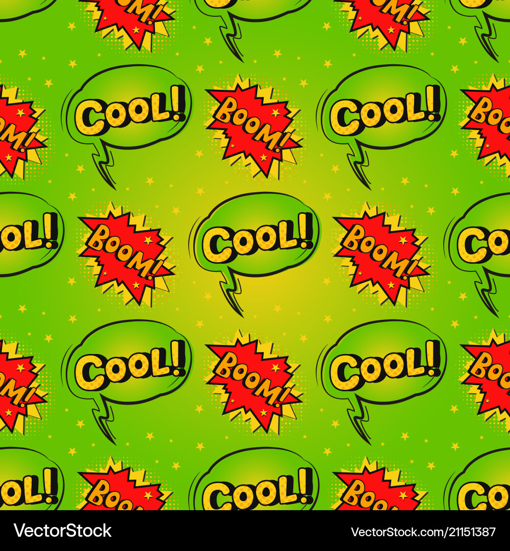 Pop art comic speech bubble boom effects Vector Image