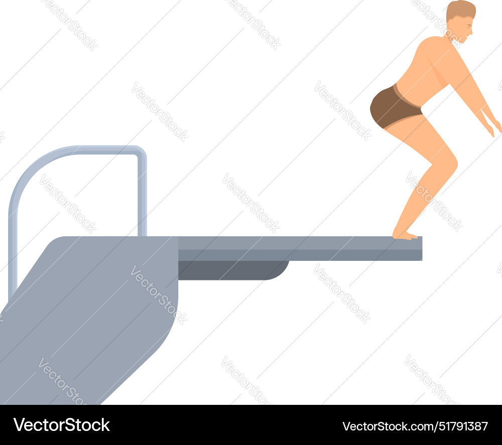 Professional swimmer is preparing to jump Vector Image