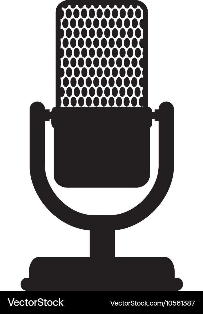 Radio microphone communication technology device Vector Image