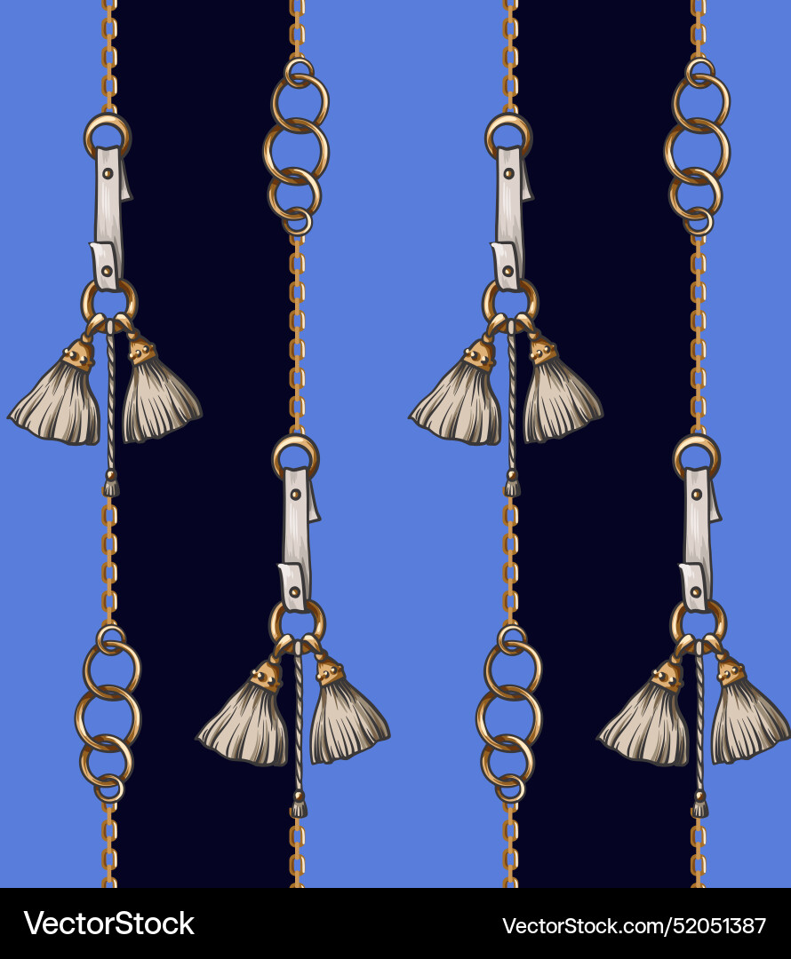 Seamless pattern with belt and chain Royalty Free Vector