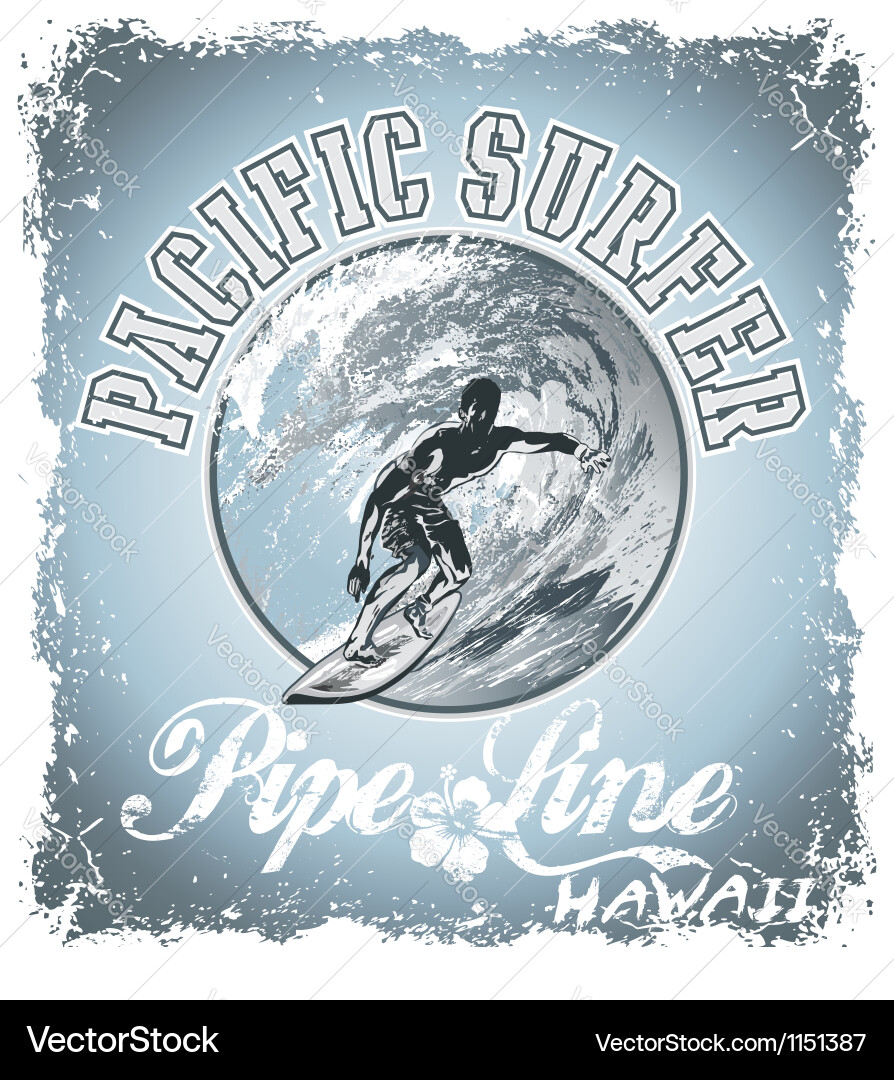Surf pacific Royalty Free Vector Image - VectorStock