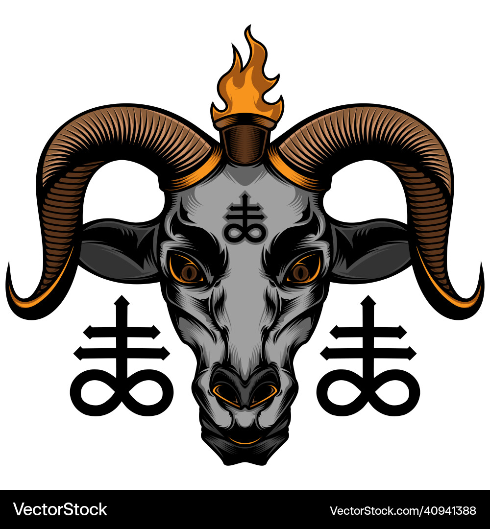 Baphomet demon satanic logo Royalty Free Vector Image