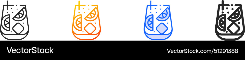 Caipirinha iconthin linear gradient blue stroke Vector Image
