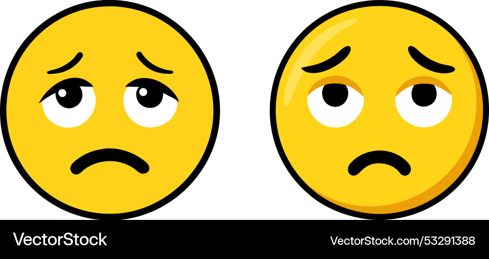 Disappointed but relieved face emoji icon Vector Image