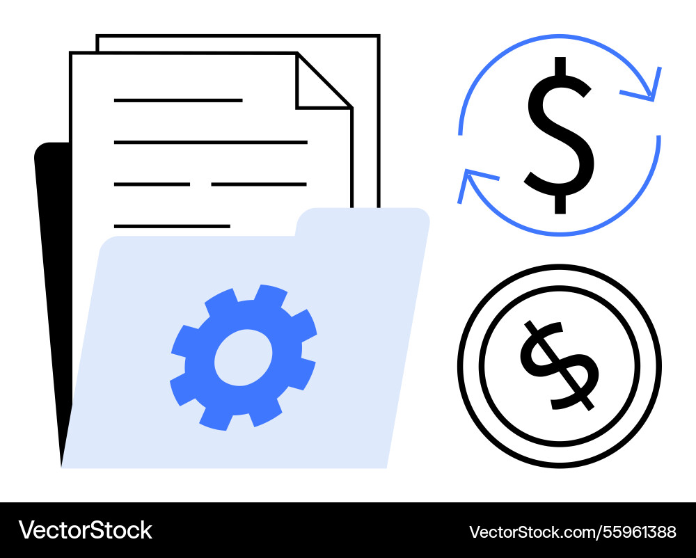 File management and financial workflow with Vector Image