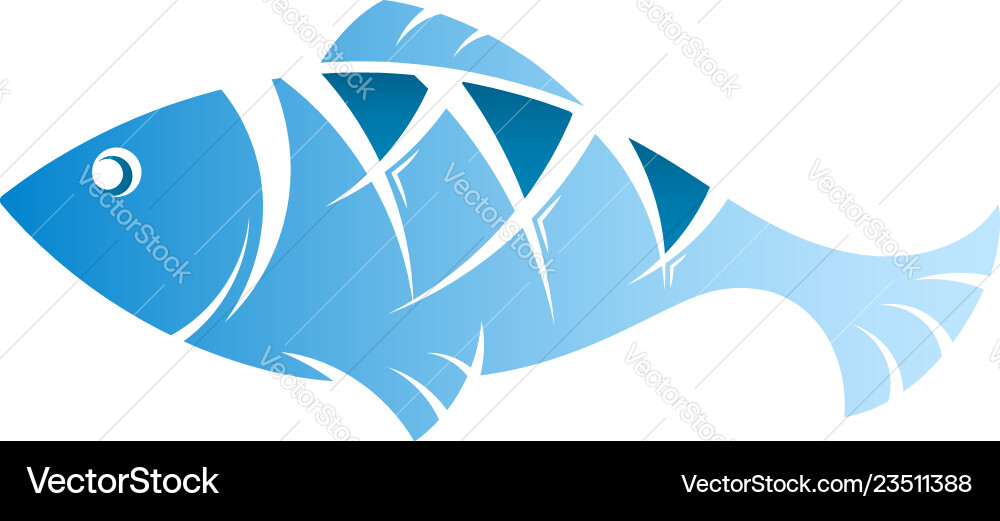 Fish blue Royalty Free Vector Image - VectorStock