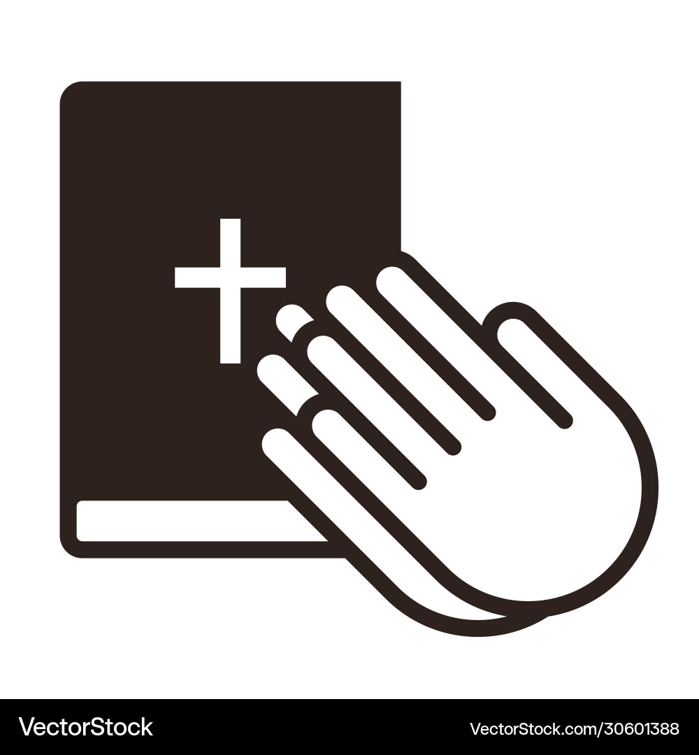 Praying hands and bible Royalty Free Vector Image