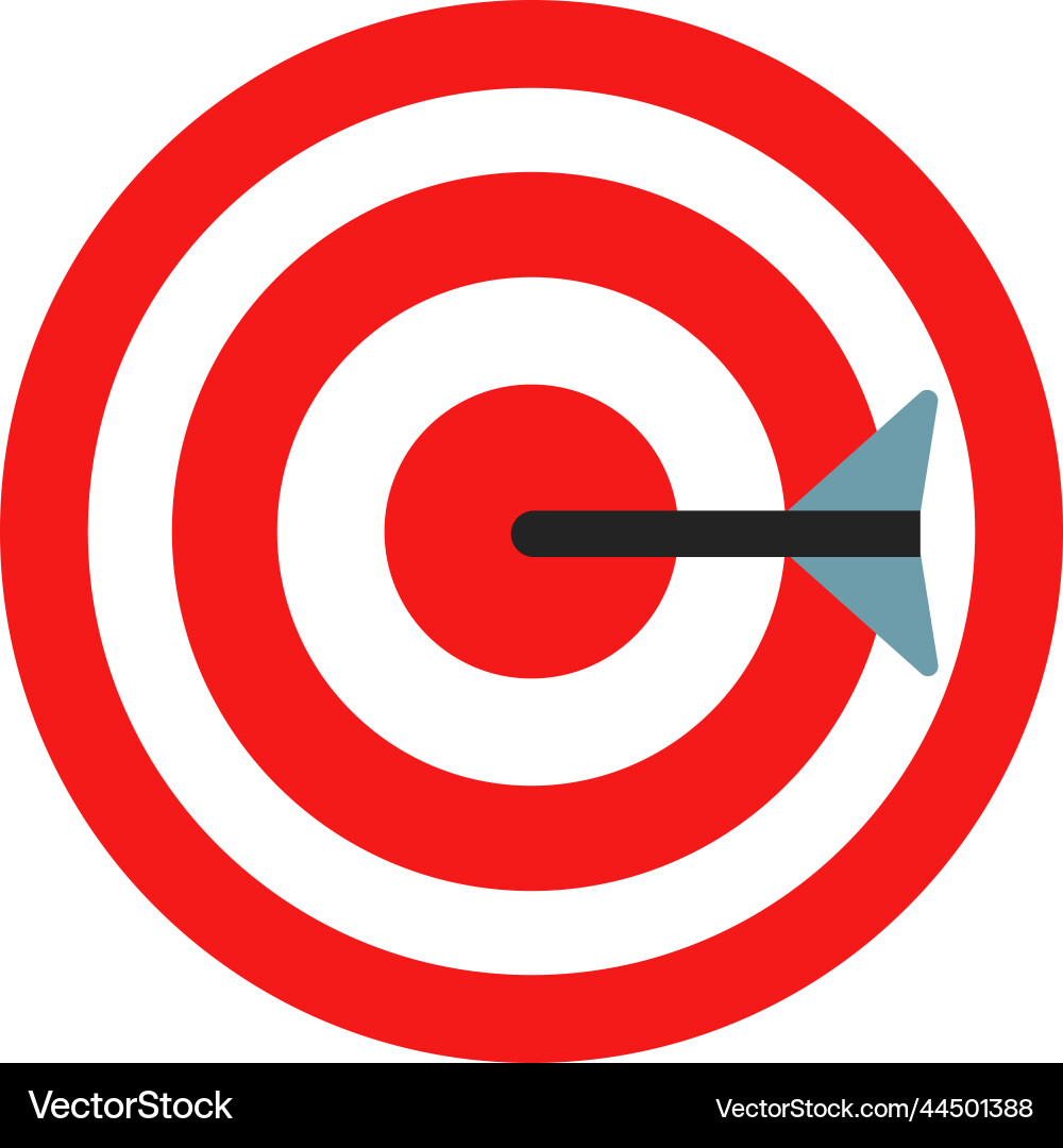 Round target with arrow business aiming goal icon Vector Image
