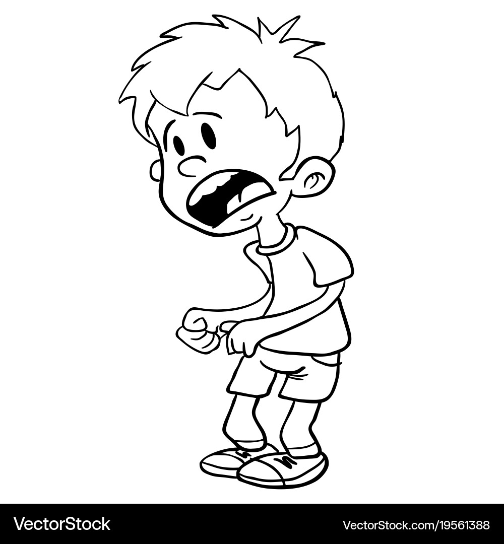 Scared Cartoon Boy
