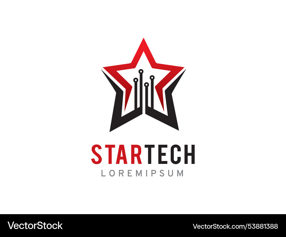 Star technology logo symbol or icon template Vector Image