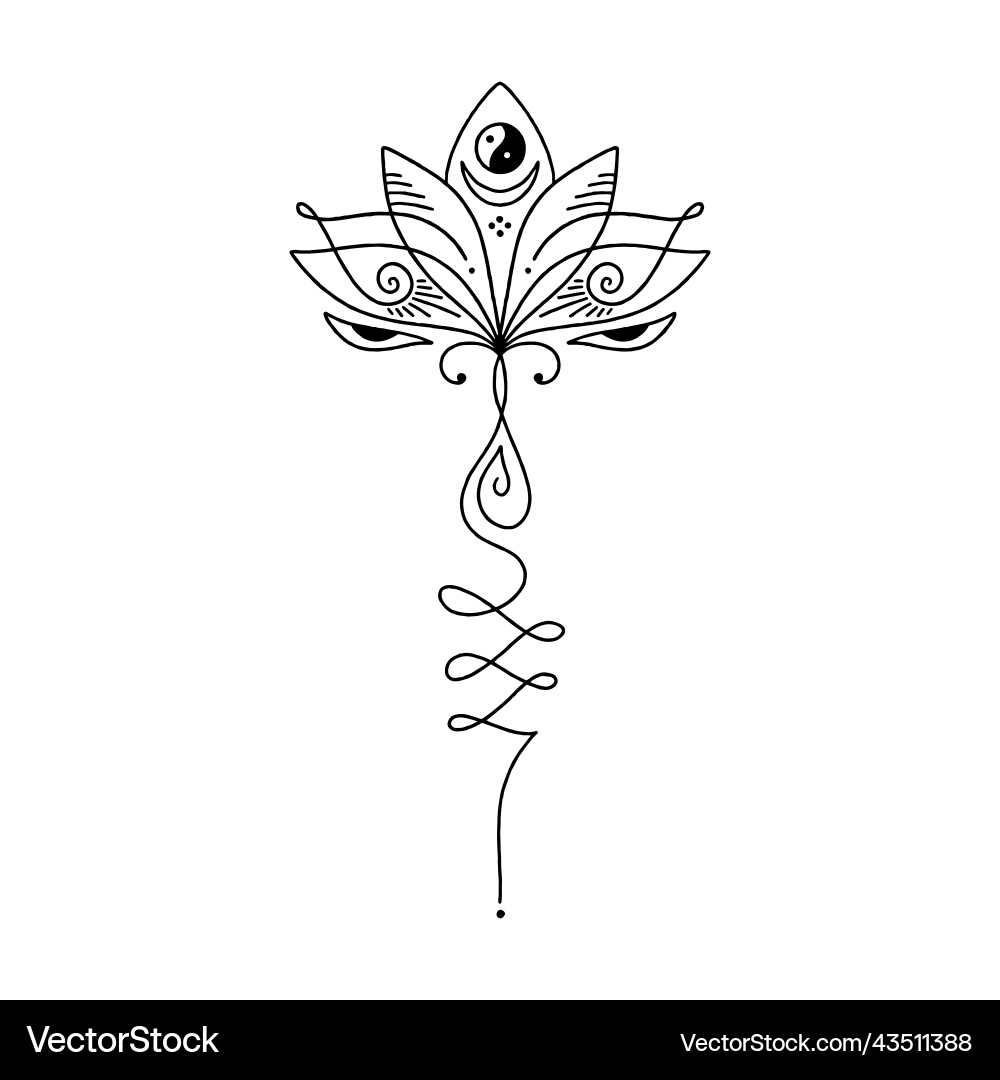 Unalome Lotus Mandala Royalty Free Vector Image