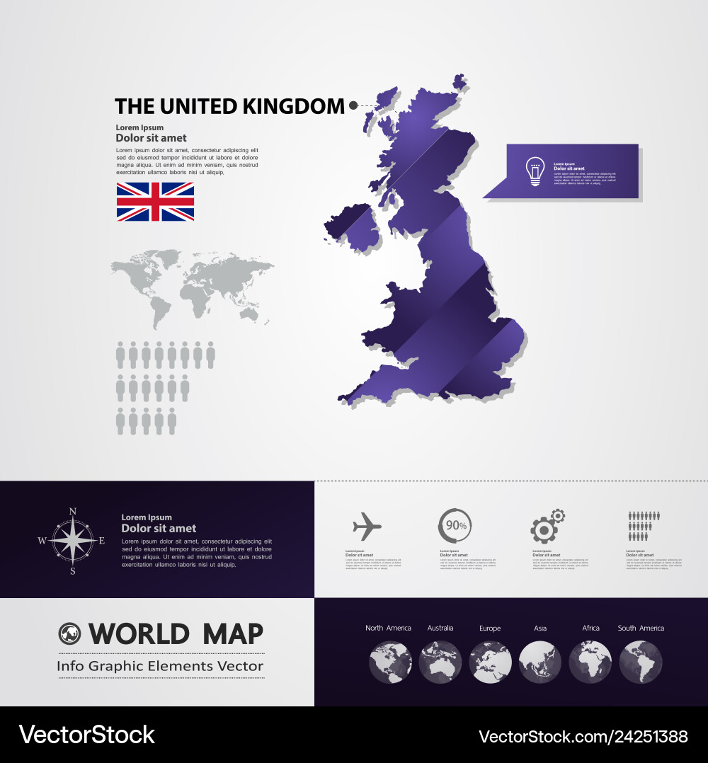 United kingdom map Royalty Free Vector Image - VectorStock