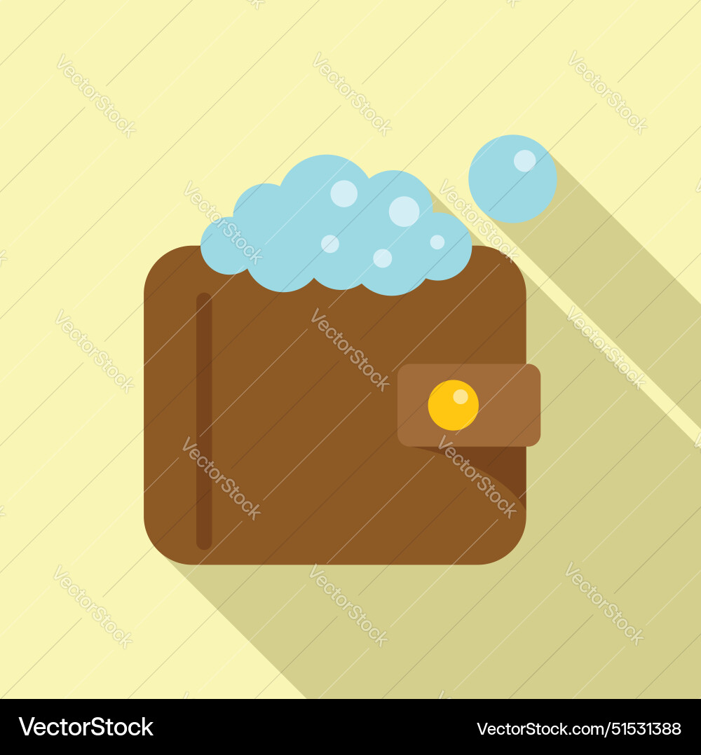 Wallet overflowing with money bubbles Royalty Free Vector