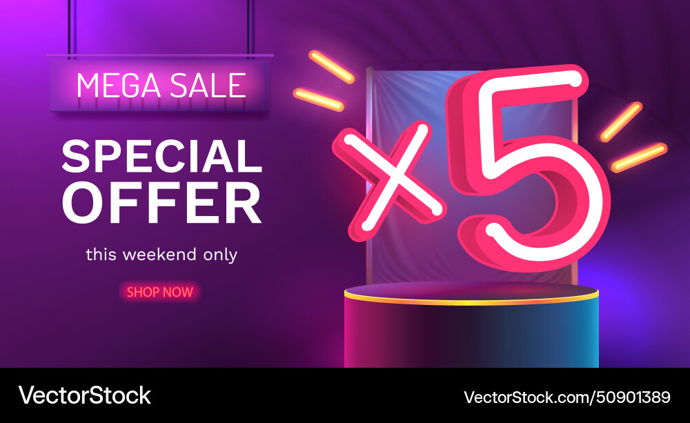 5x winner banner promotion flyer prize label Vector Image