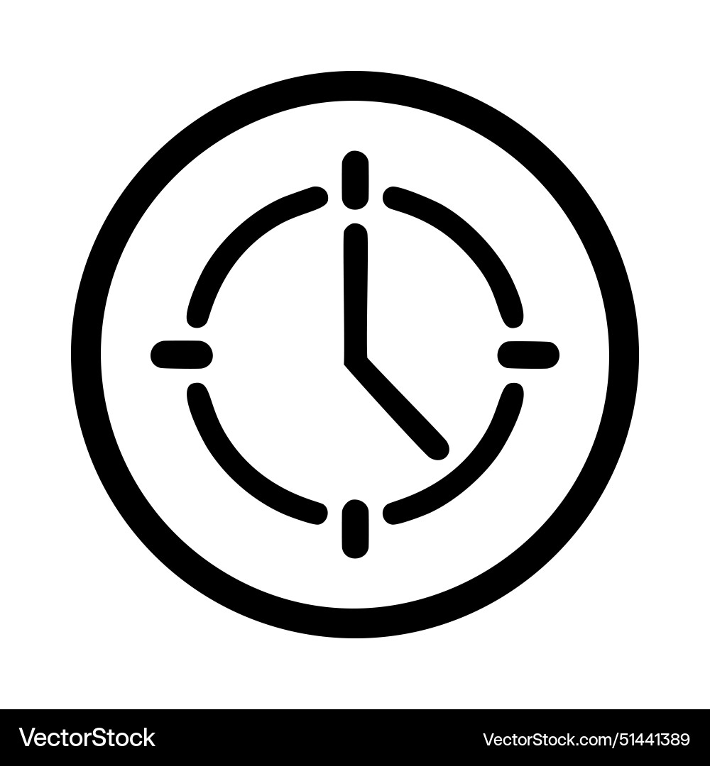 Black and white clock icon Royalty Free Vector Image