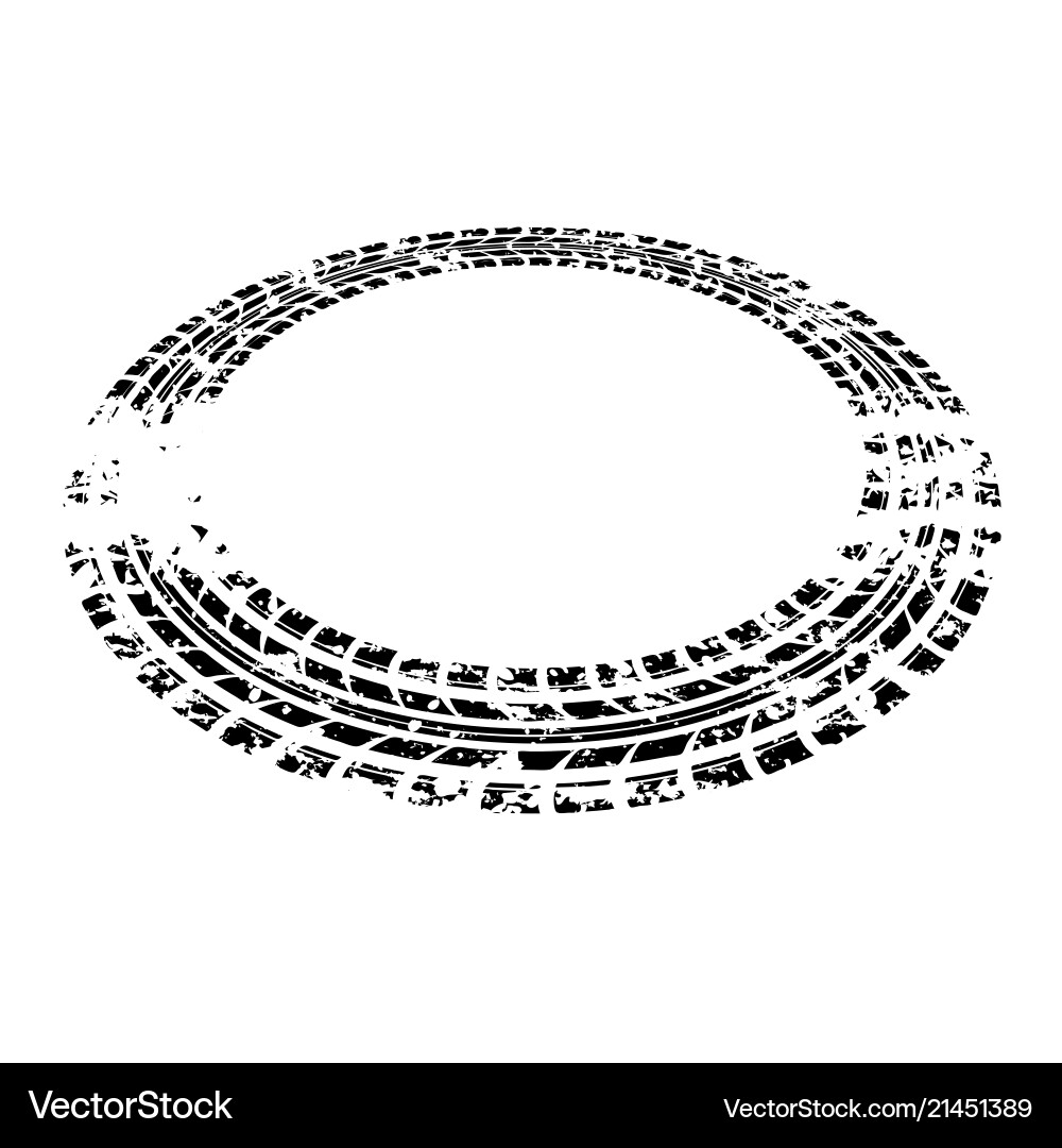 Black Tire Track Circle Royalty Free Vector Image