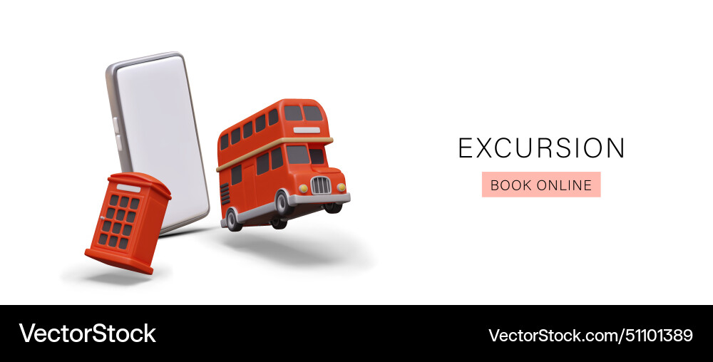 Booking excursions online tours in great britain Vector Image