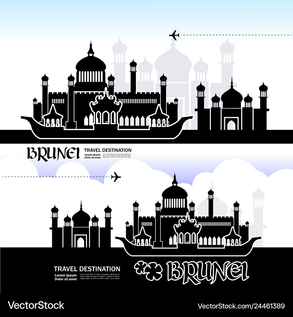 Brunei travel destination Royalty Free Vector Image
