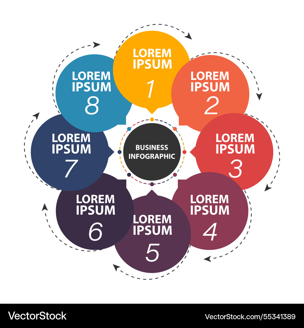 Cyclic diagram infographic with circles modern Vector Image