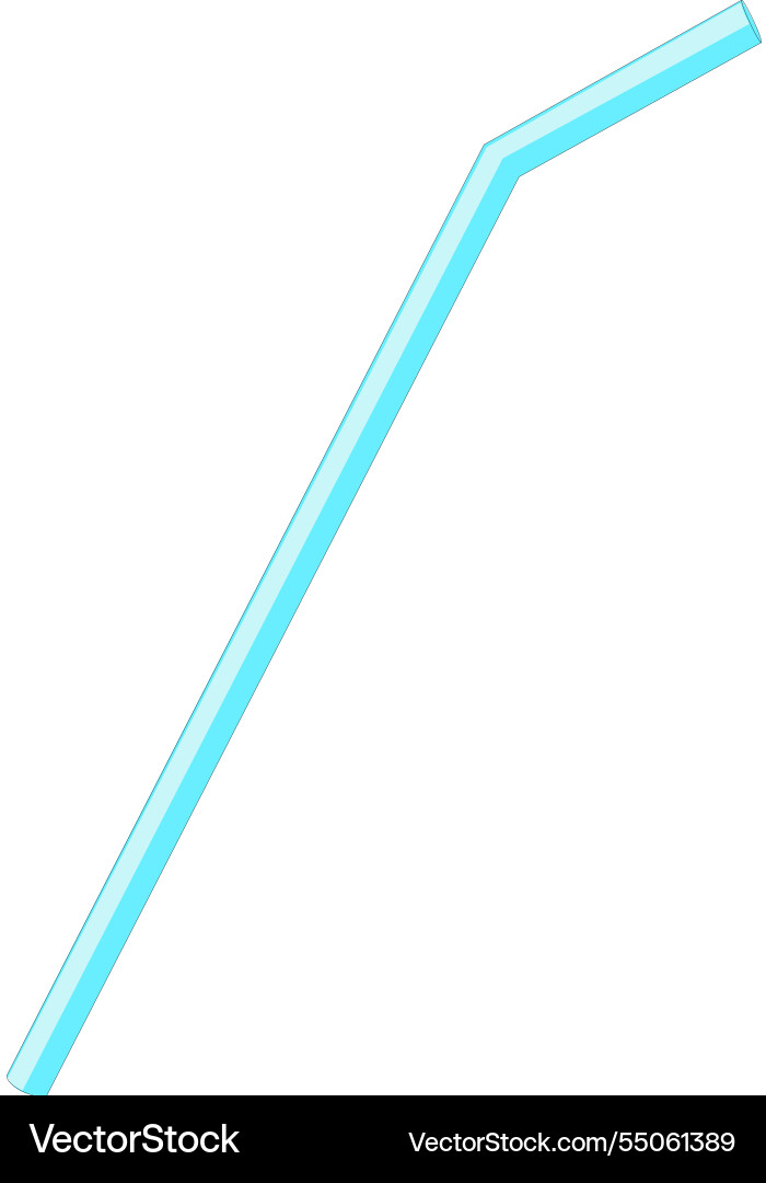 Drinking turquoise plastic straw Royalty Free Vector Image