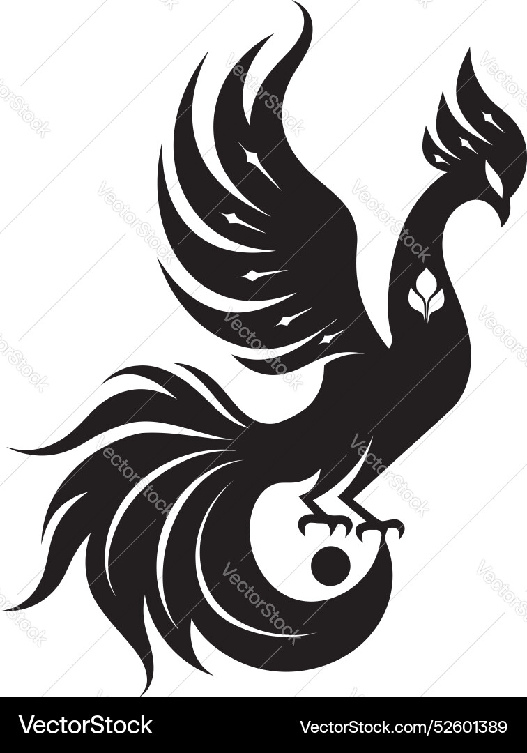 Eternal phoenix logo design of mythical bird Vector Image
