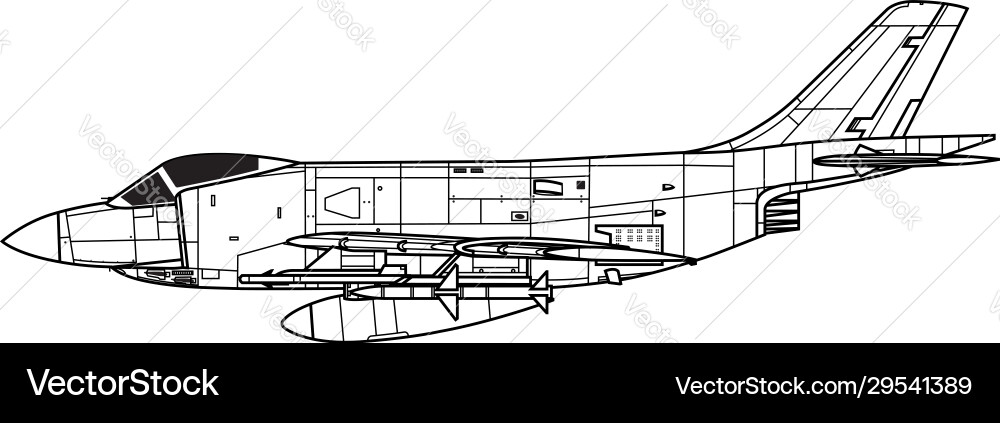 F3H Demon Fighter Jet Royalty Free Vector Image