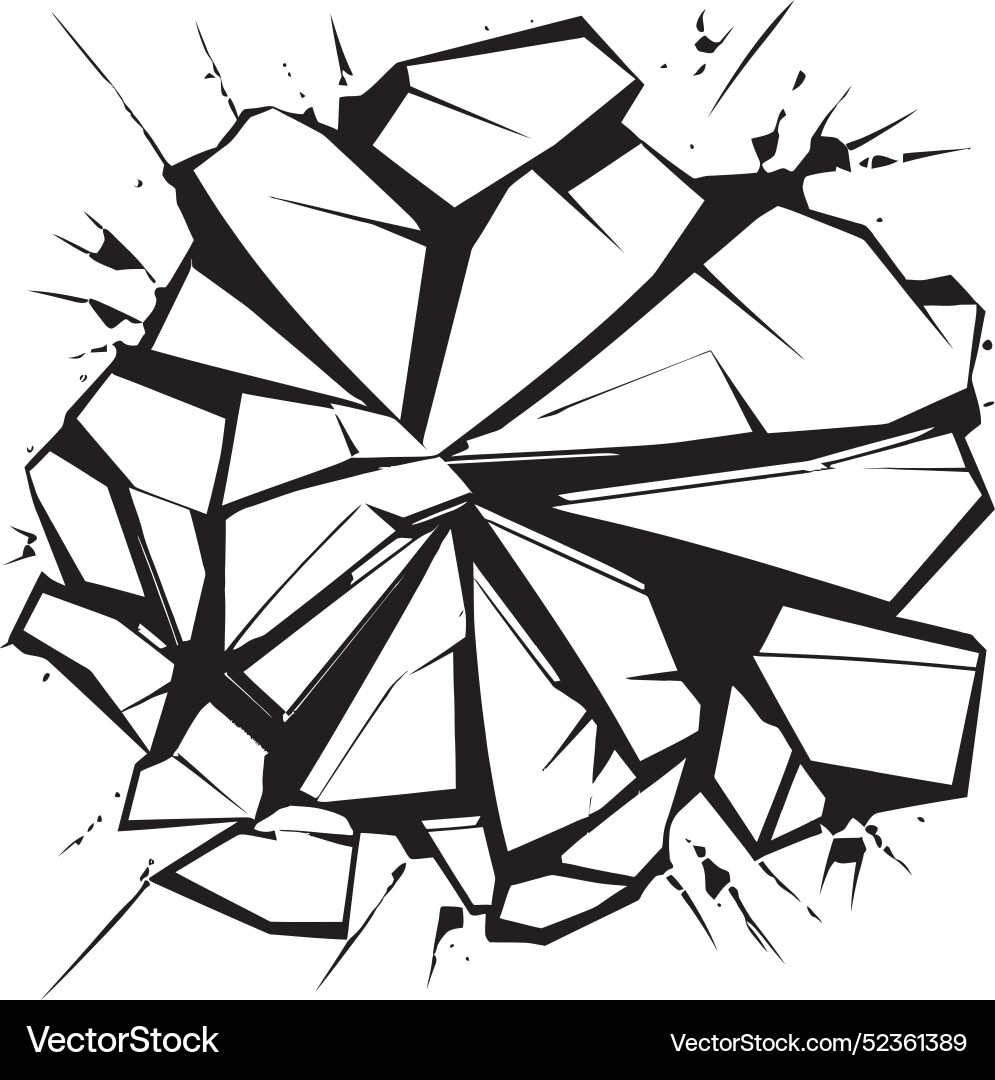 Fractured harmony abstract broken glassradiant Vector Image