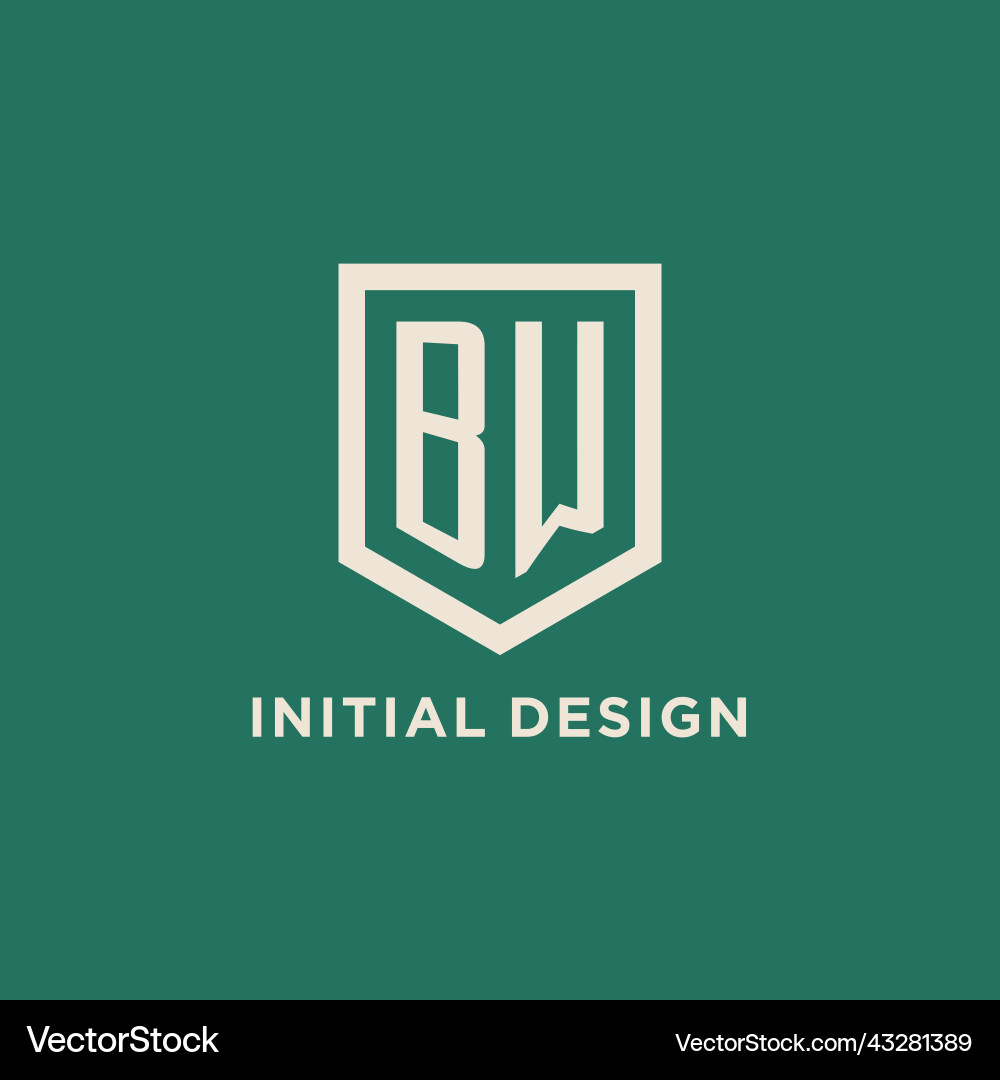 Initial logo monogram shield geometric shape Vector Image
