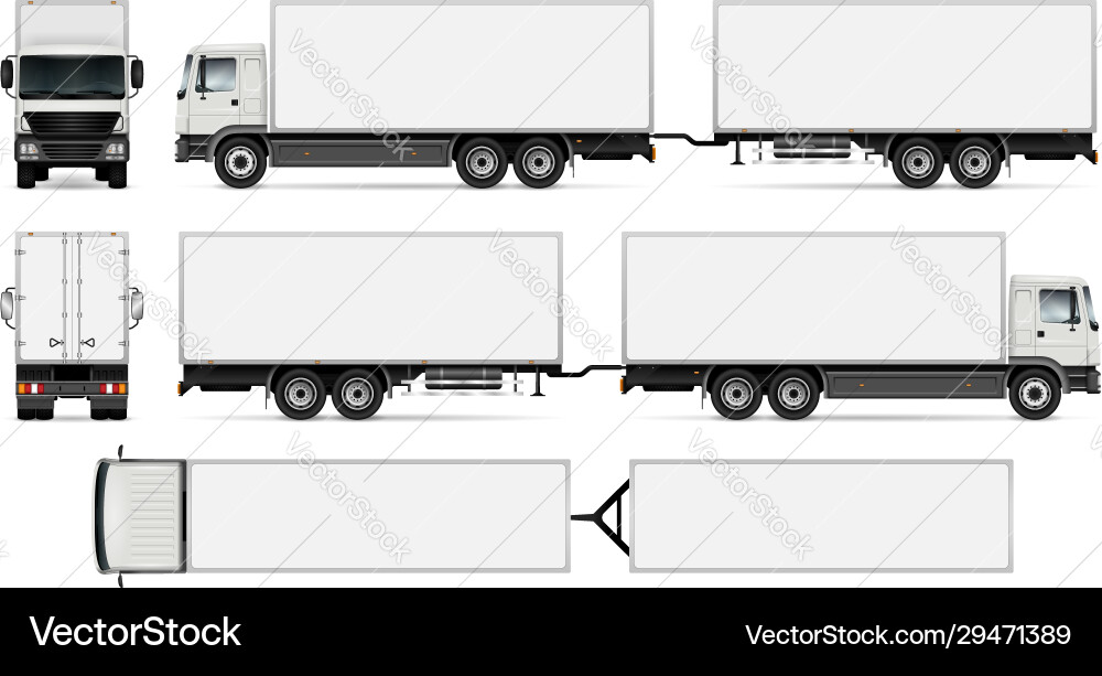 Isolated trailer truck Royalty Free Vector Image