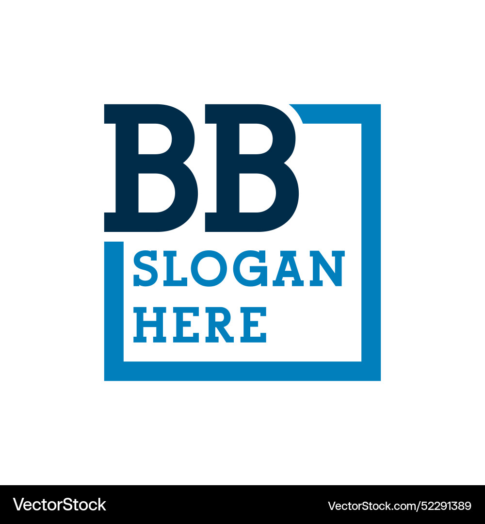 Minimal initials logo letters b and bb initial Vector Image
