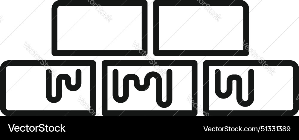 Minimalist line art building blocks Royalty Free Vector