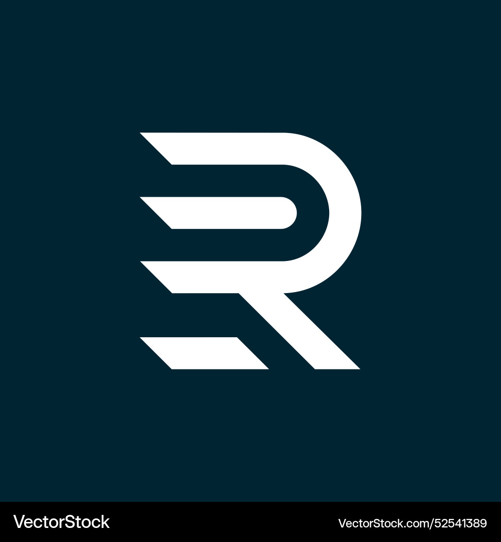 Premium letter r logo design luxury linear Vector Image