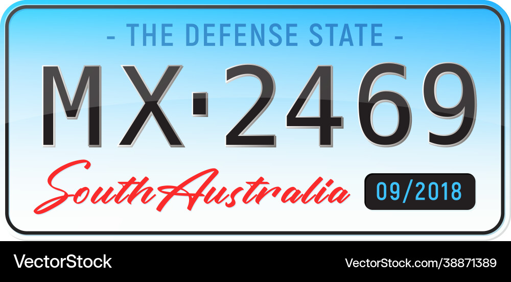 Realistic license plate Royalty Free Vector Image