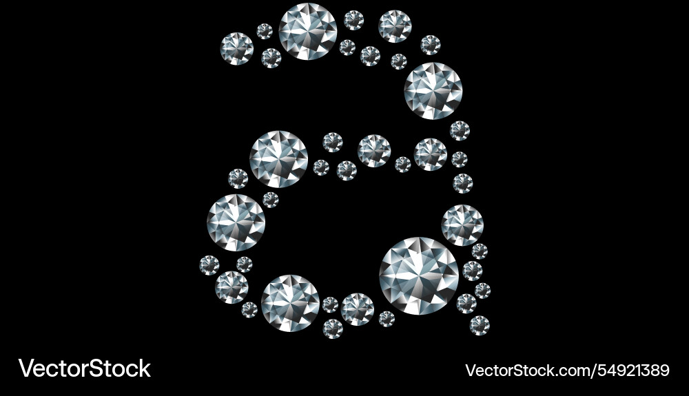 Silver rhinestone diamonds alphabet letter Vector Image