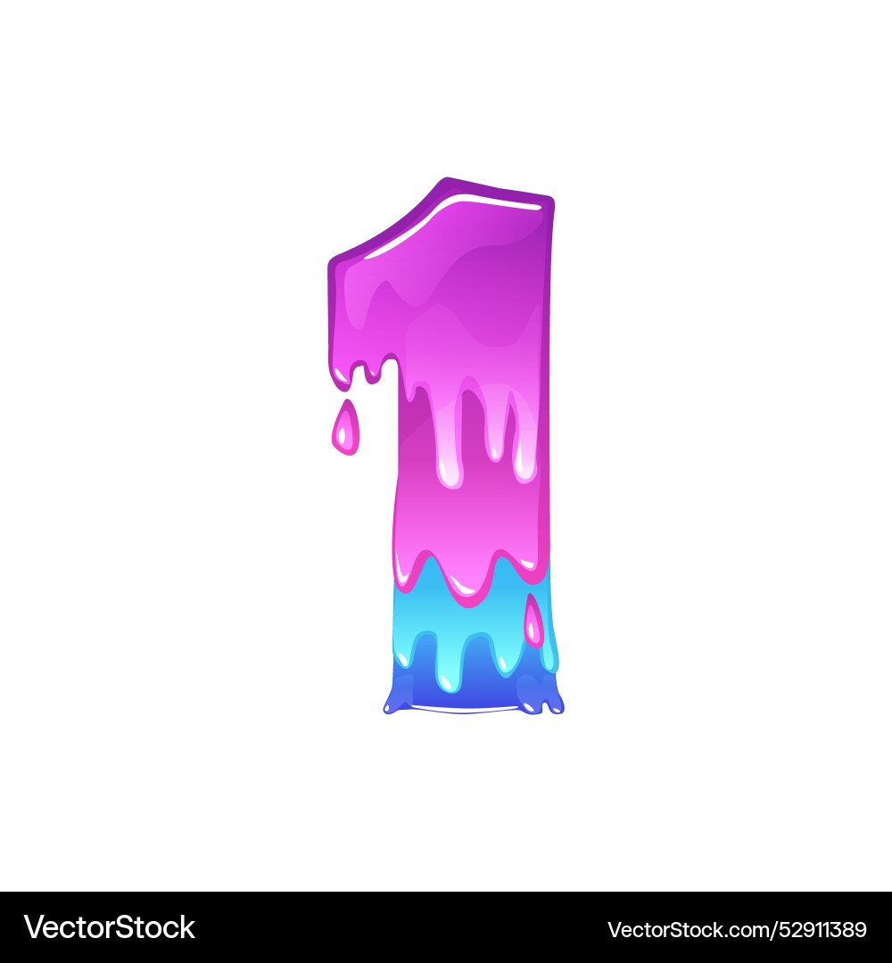 Slime cartoon number 1 figure one Royalty Free Vector Image