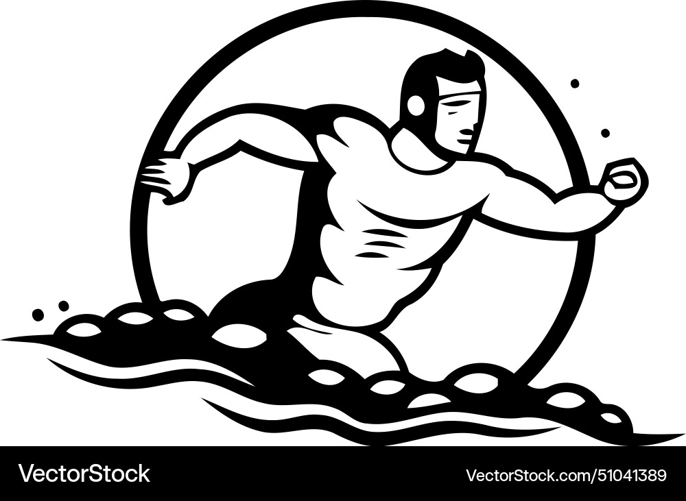 Swimming man logo design template Royalty Free Vector Image