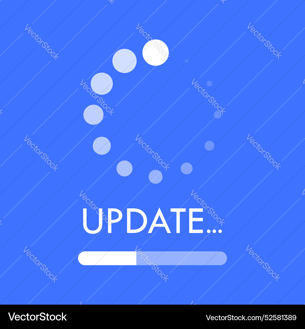 Update Progress Bar On Blue Background Royalty Free Vector