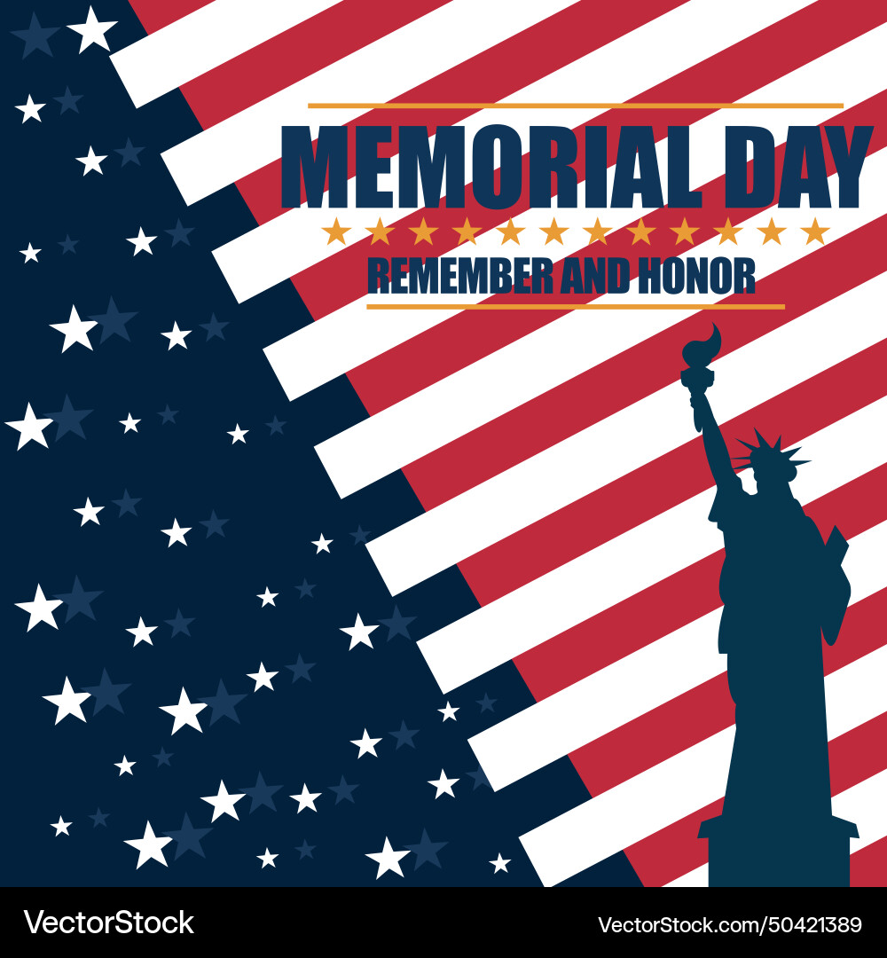 Vintage memorial day poster Royalty Free Vector Image
