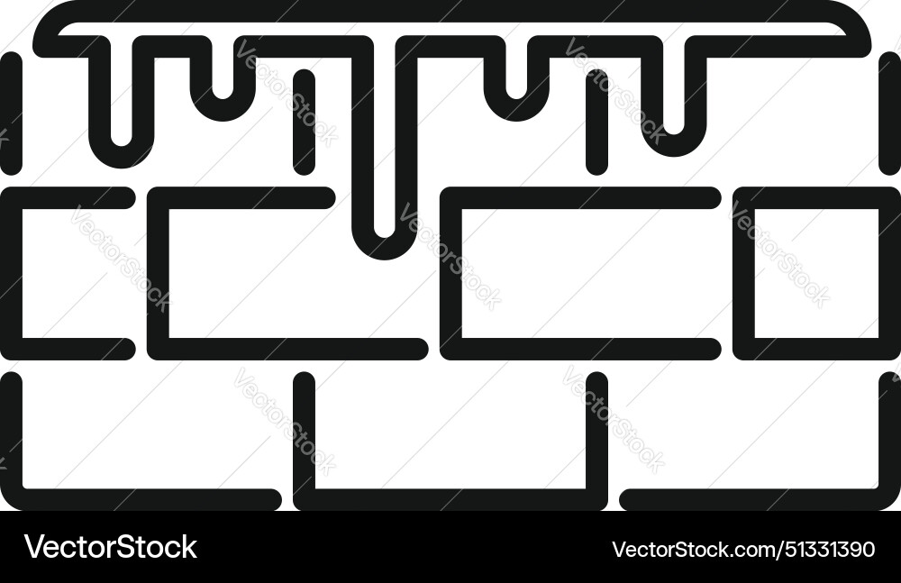 Abstract melting shapes outline icon Royalty Free Vector