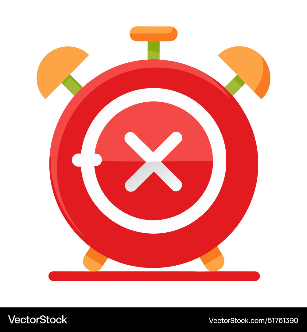 Alarm cancel on white background Royalty Free Vector Image