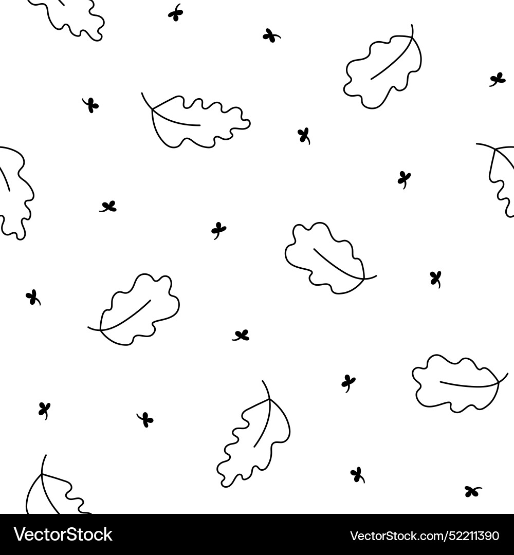 Autumn leaves fall coloring page Royalty Free Vector Image