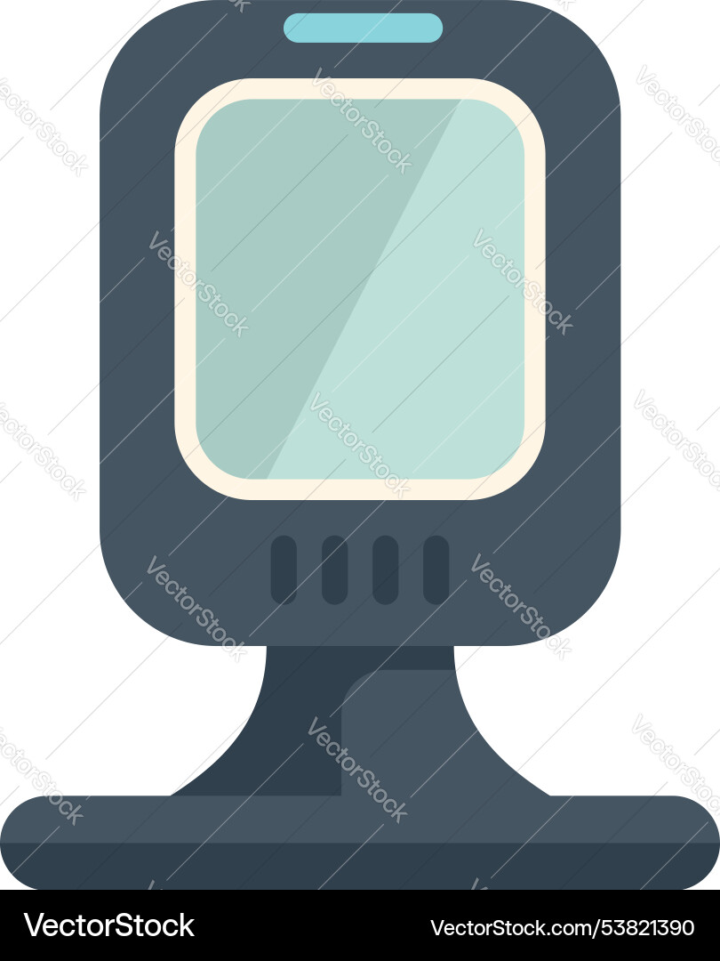 Barcode scanner standing on a countertop scanning Vector Image