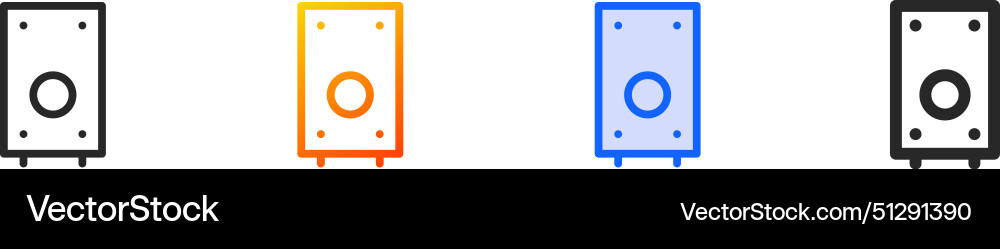 Cajon iconthin linear gradient blue stroke Vector Image