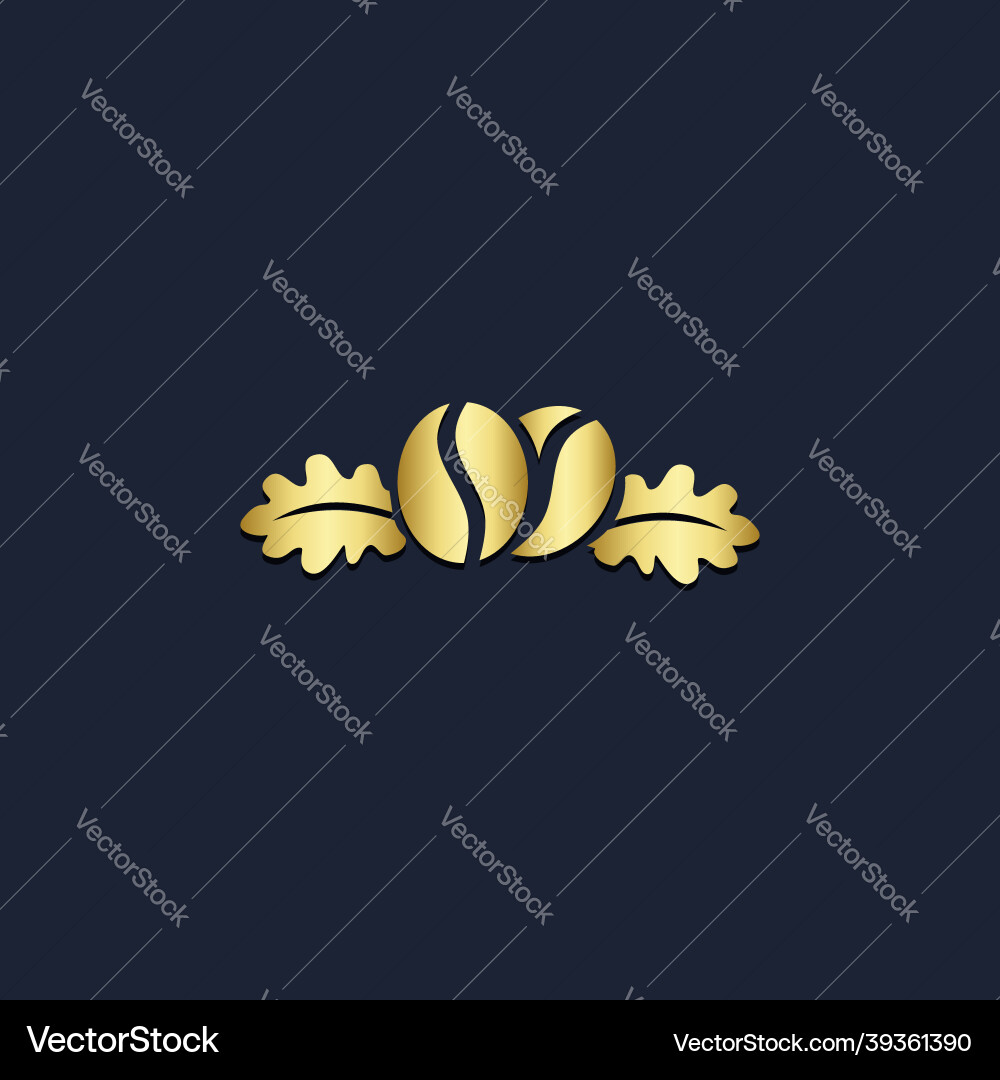 Coffee bean gold logo Royalty Free Vector Image